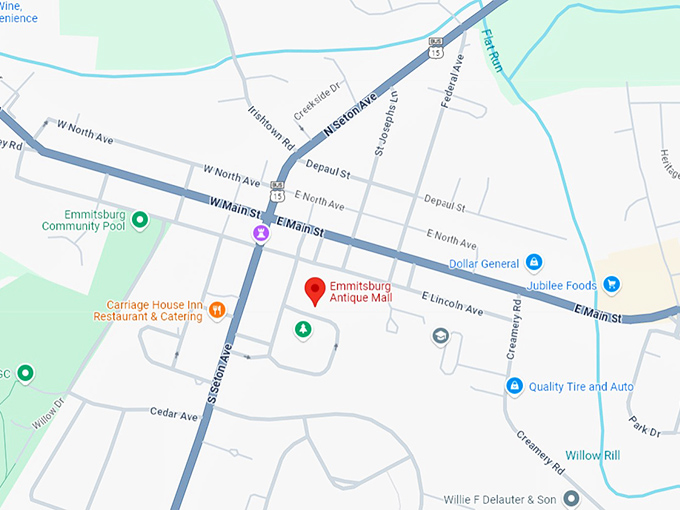 16. emmitsburg antique mall map