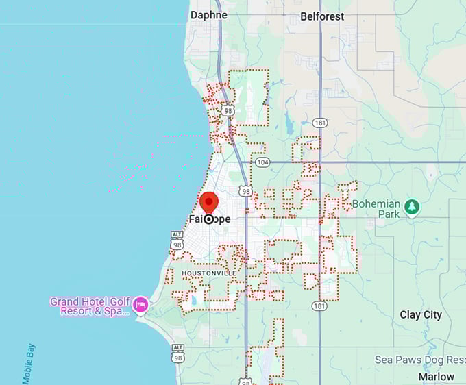 16. fairhope alabama map