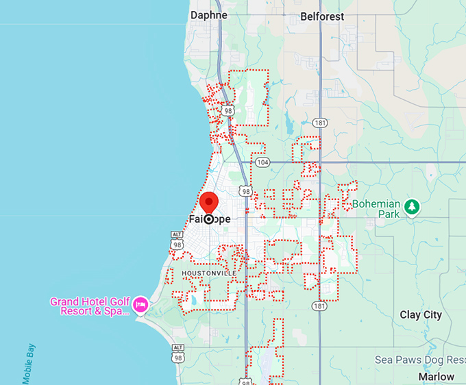 16. fairhope alabama map