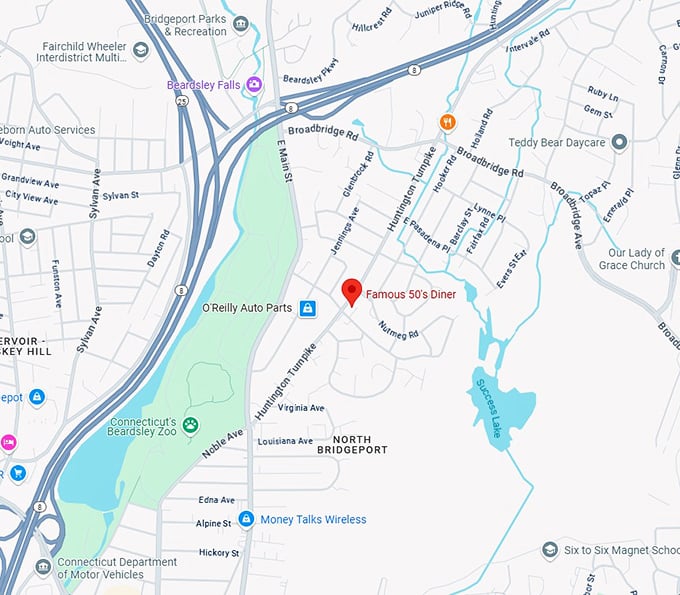 16. famous 50's diner map
