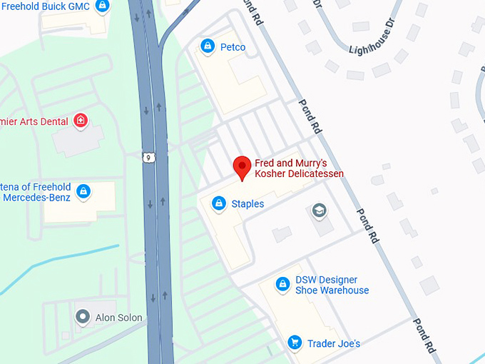 16. fred and murry's kosher delicatessen map