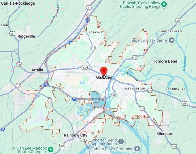 16. gadsden alabama map