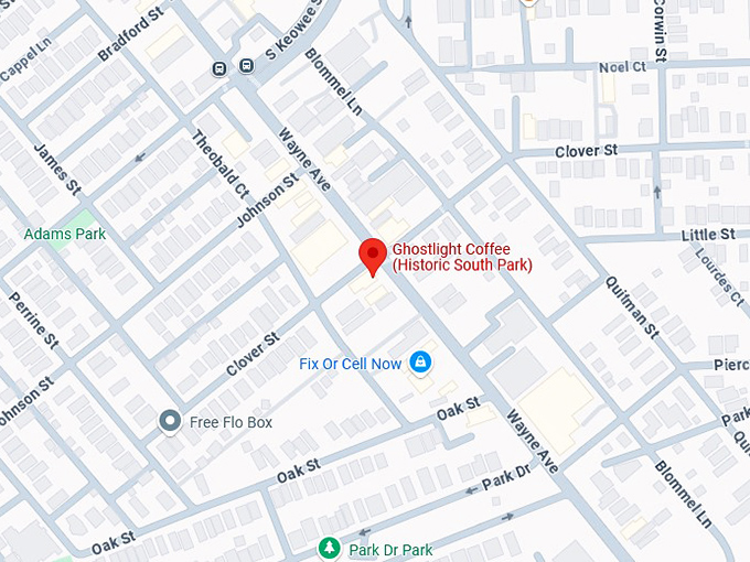 16. ghostlight coffee (historic south park) map
