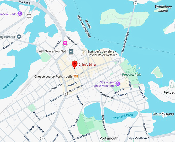 16. gilley's diner map