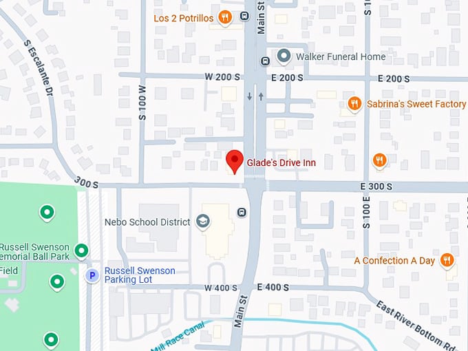 16. glade's drive inn map