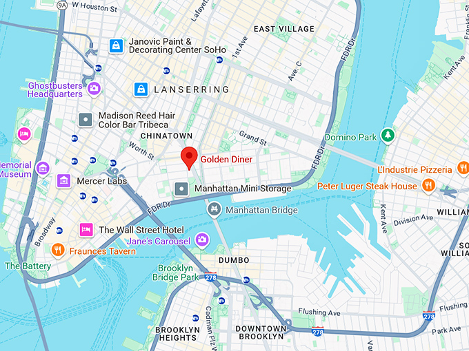 16. golden diner map