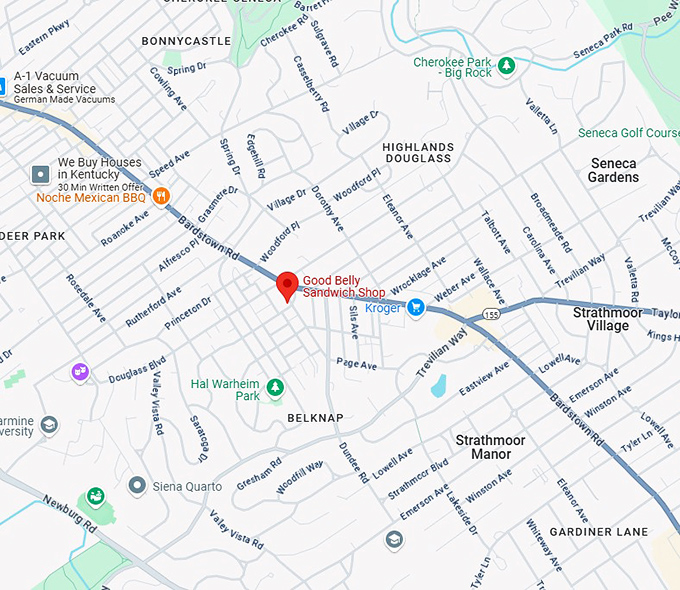 16. good belly sandwich shop map