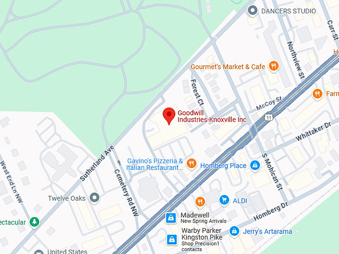16. goodwill industries knoxville inc. (5020 5307 kingston pike) map