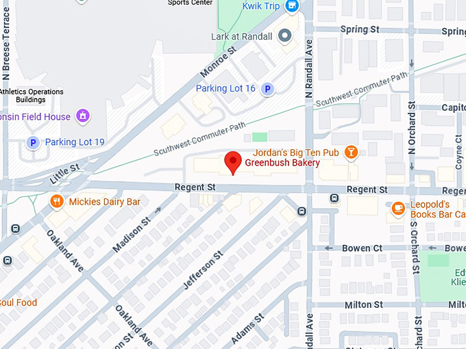 16. greenbush bakery (1402 regent st) map