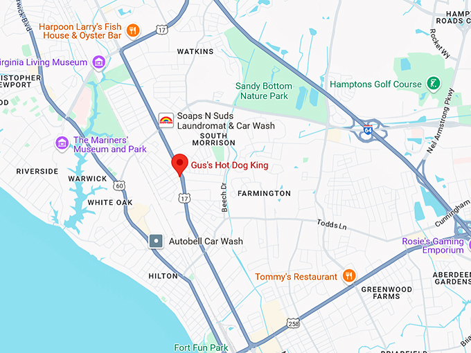 16. gus's hot dog king map