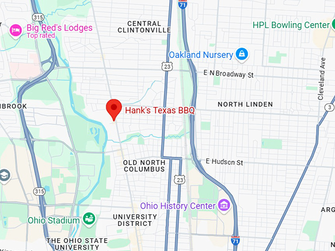 16. hank's texas bbq map