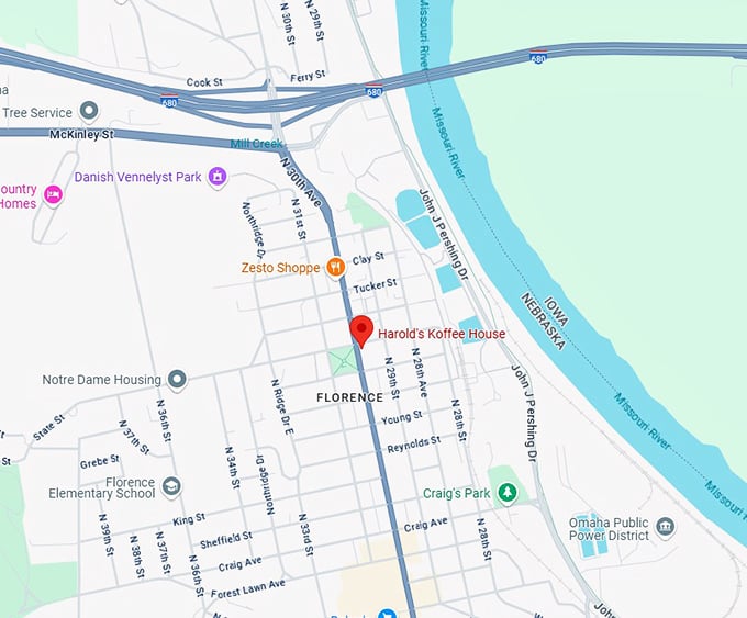 16. harold's koffee house map