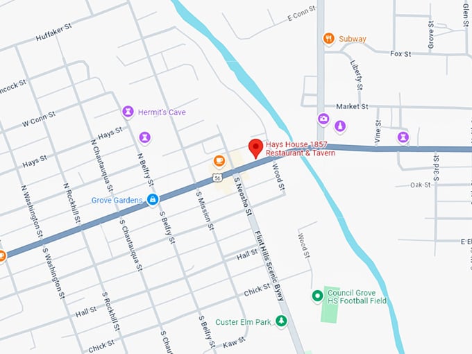 16. hays house 1857 restaurant & tavern map