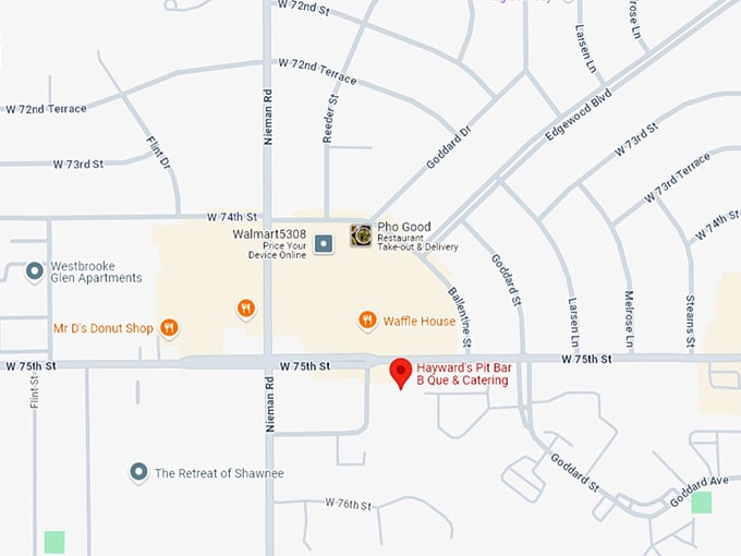 hayward's pit bar b que & catering map