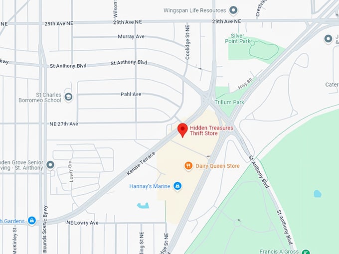 16. hidden treasures thrift store map
