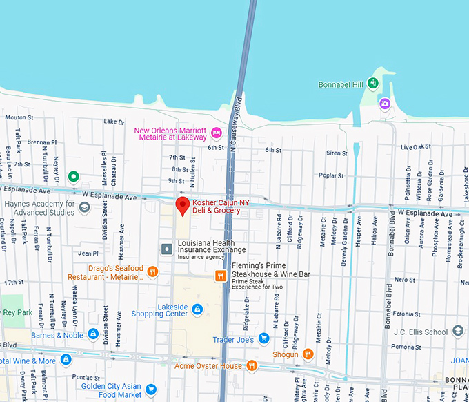16. kosher cajun ny deli & grocery map