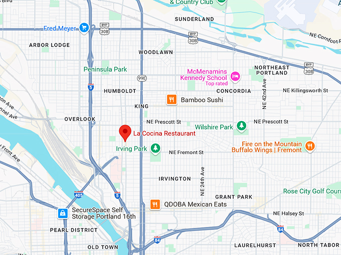 16. la cocina restaurant map