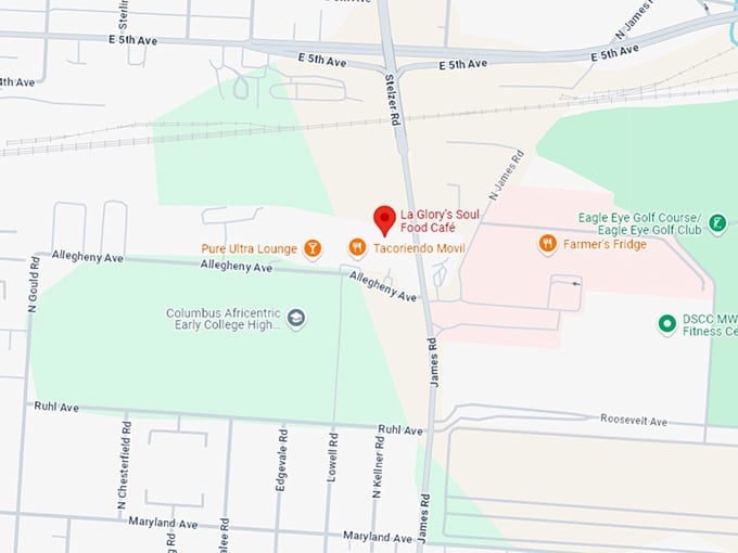 16. la glory's soul food caf&eacute; map