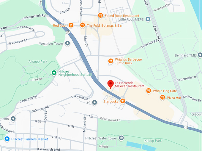 16. la hacienda mexican restaurant map