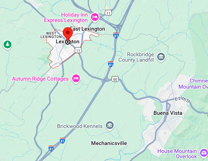16. lexington, va map