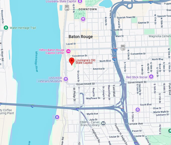 16. louisiana's old state capitol map