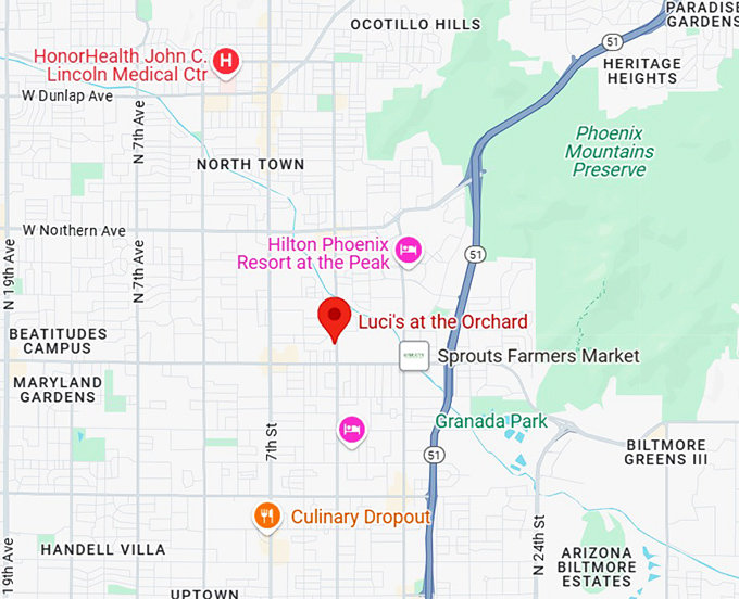 16. luci's at the orchard map