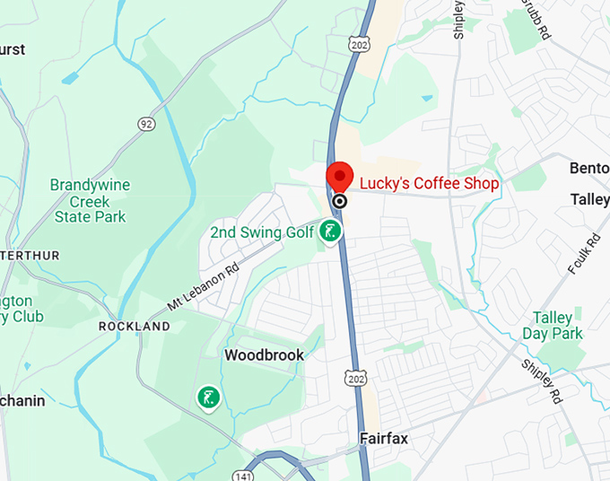 lucky's coffee shop map