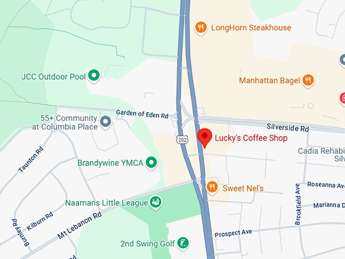 16. lucky's coffee shop map