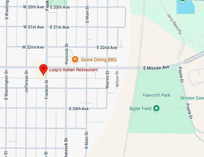 16. luigi's italian restaurant map