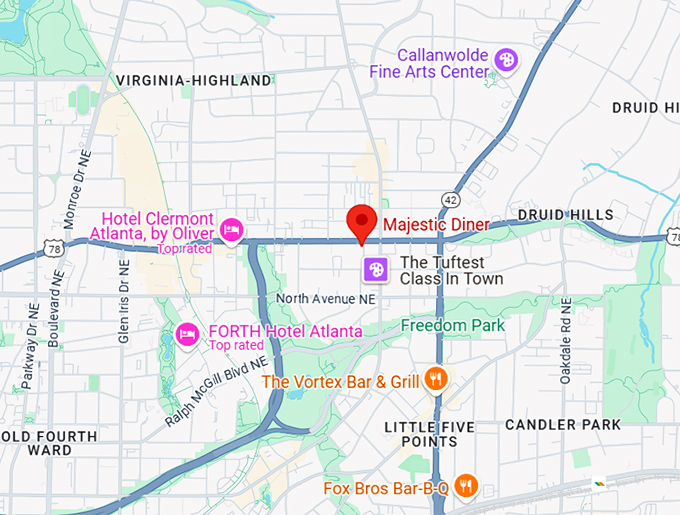 16. majestic diner map