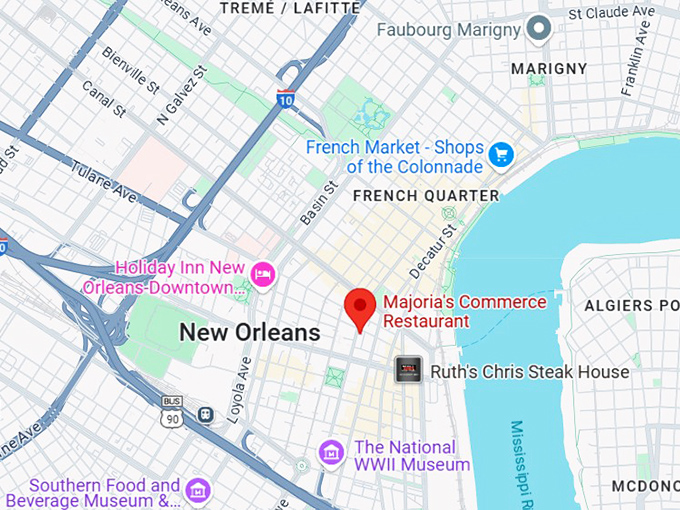 16. majoria's commerce restaurant map