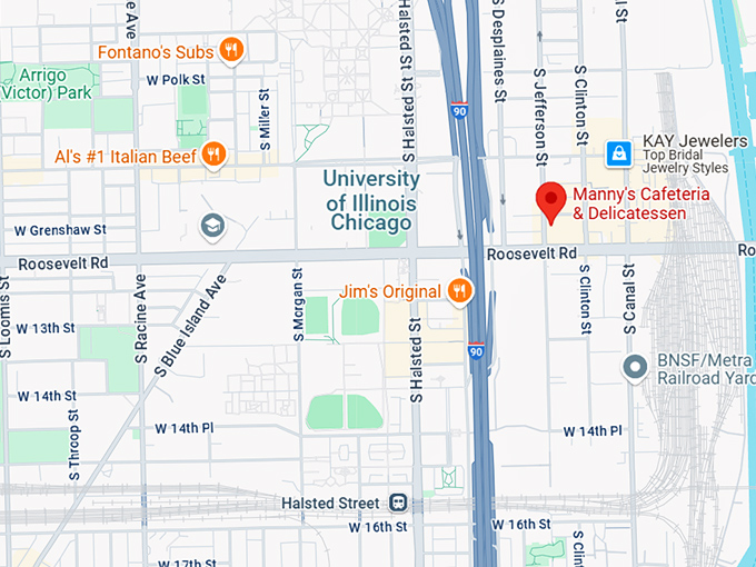 16. manny's cafeteria & delicatessen map