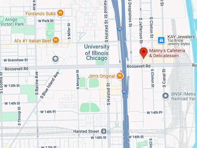 16. manny's cafeteria & delicatessen map