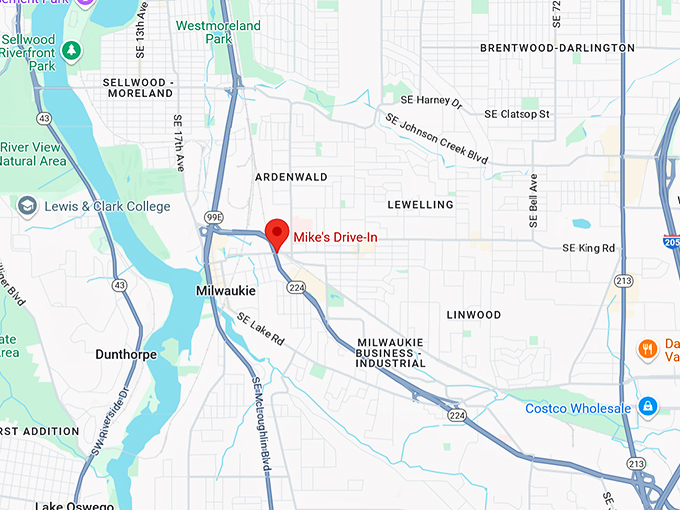 16. mike's drive in (3045 se harrison st) map