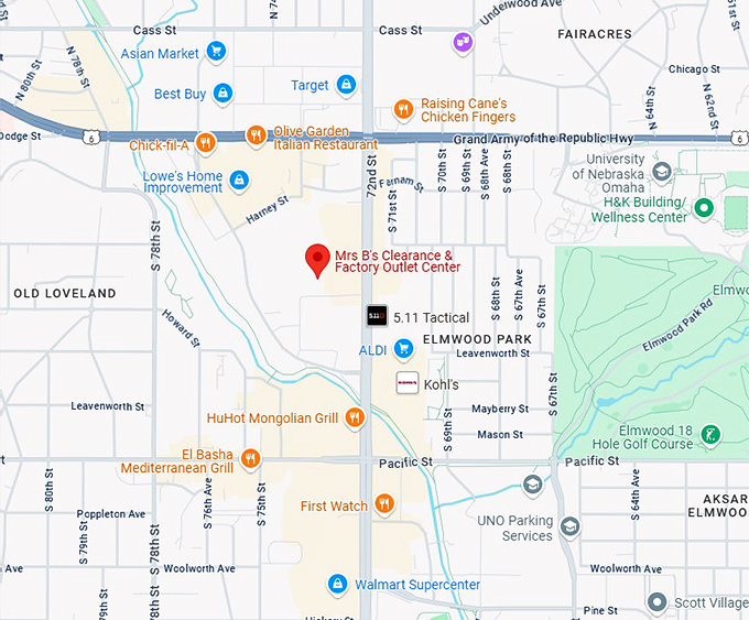 16. mrs b's clearance & factory outlet center map