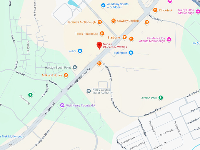 16. nana's chicken n waffles map