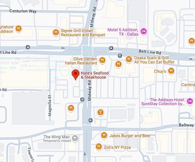 16. nate's seafood & steakhouse map