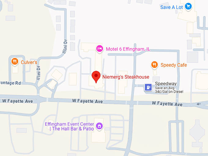 16. niemerg's steakhouse map