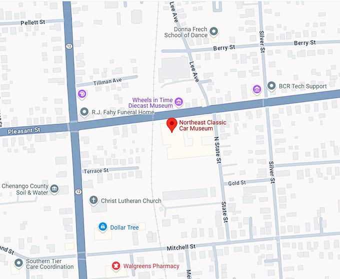 16. northeast classic car museum map