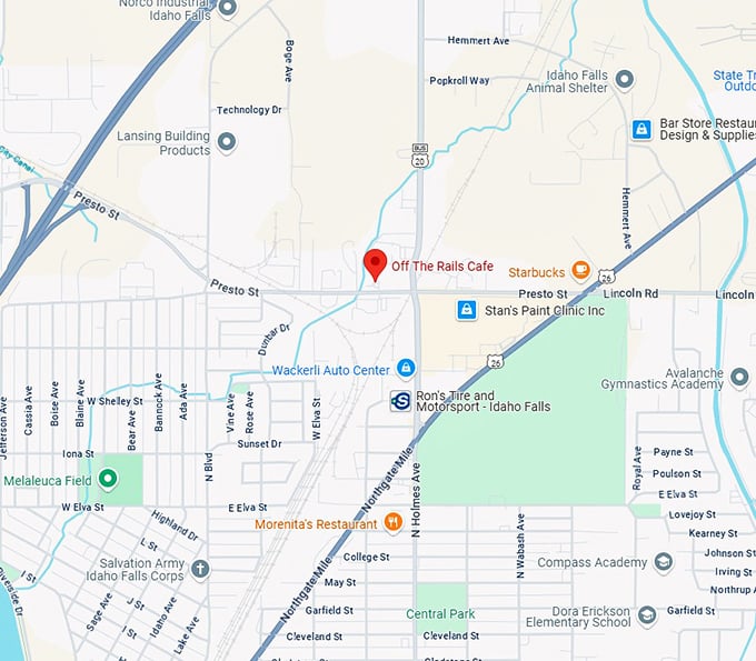 16. off the rails cafe map