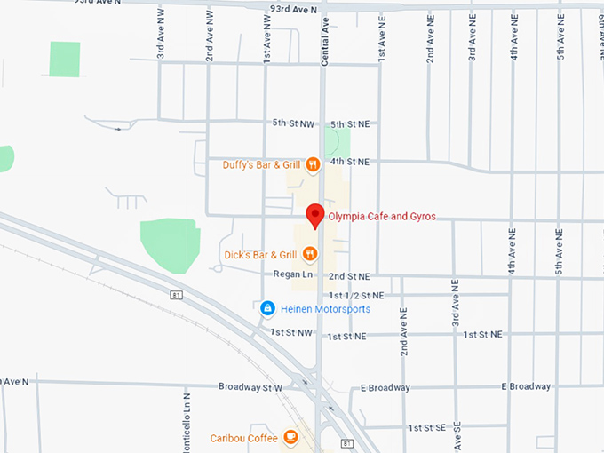16. olympia cafe and gyros map