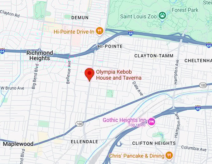 16. olympia kebob house & taverna map