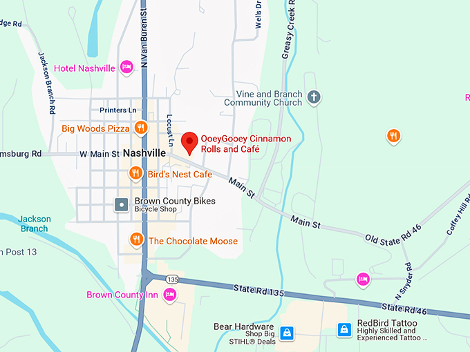 16. ooeygooey cinnamon rolls and caf&eacute; map