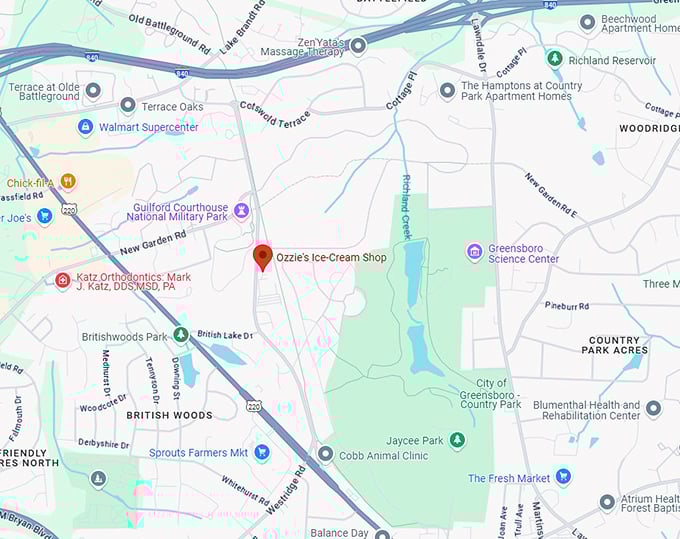 16. ozzie's ice cream shop map