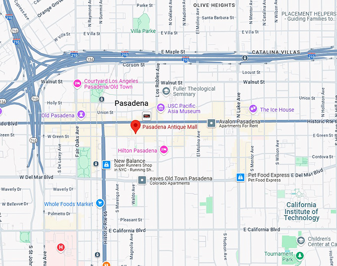 16. pasadena antique mall map