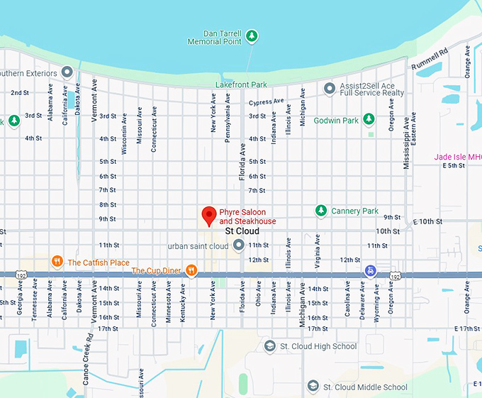 16. phyre saloon and steakhouse map