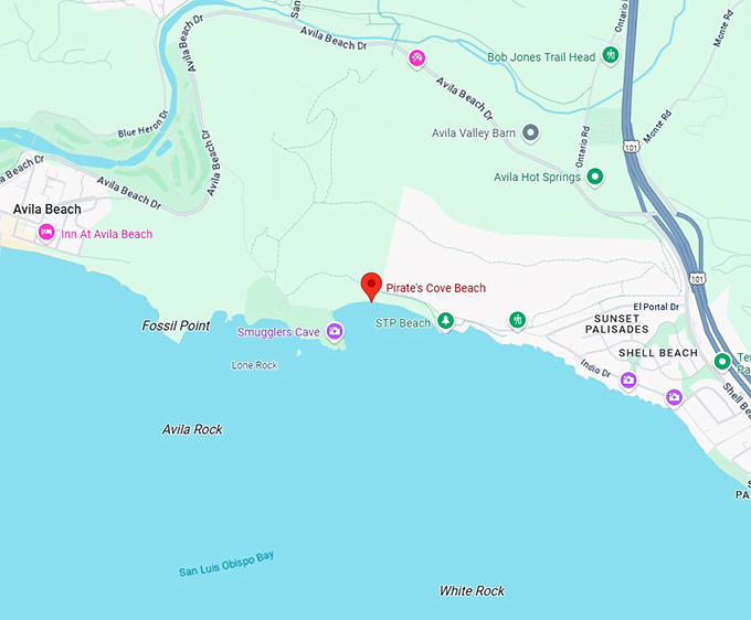 16. pirate's cove beach map