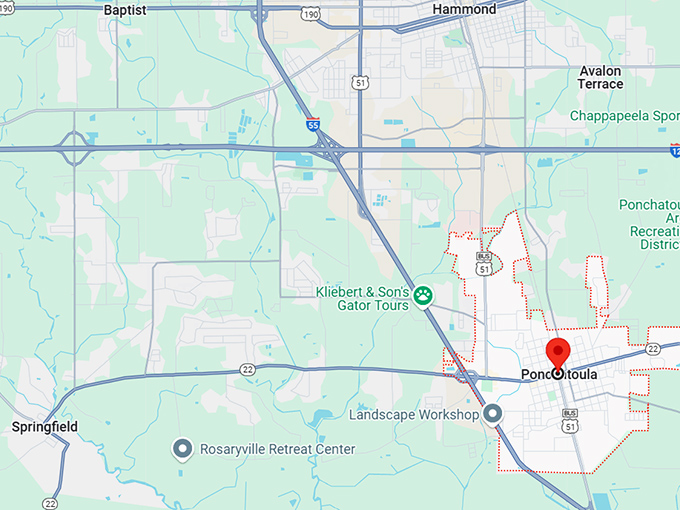16. ponchatoula, la map