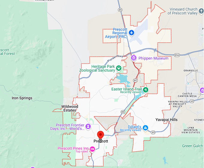 16. prescott arizona map