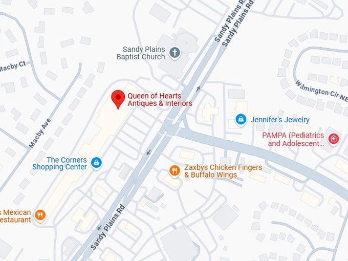 16. queen of hearts antiques & interiors map